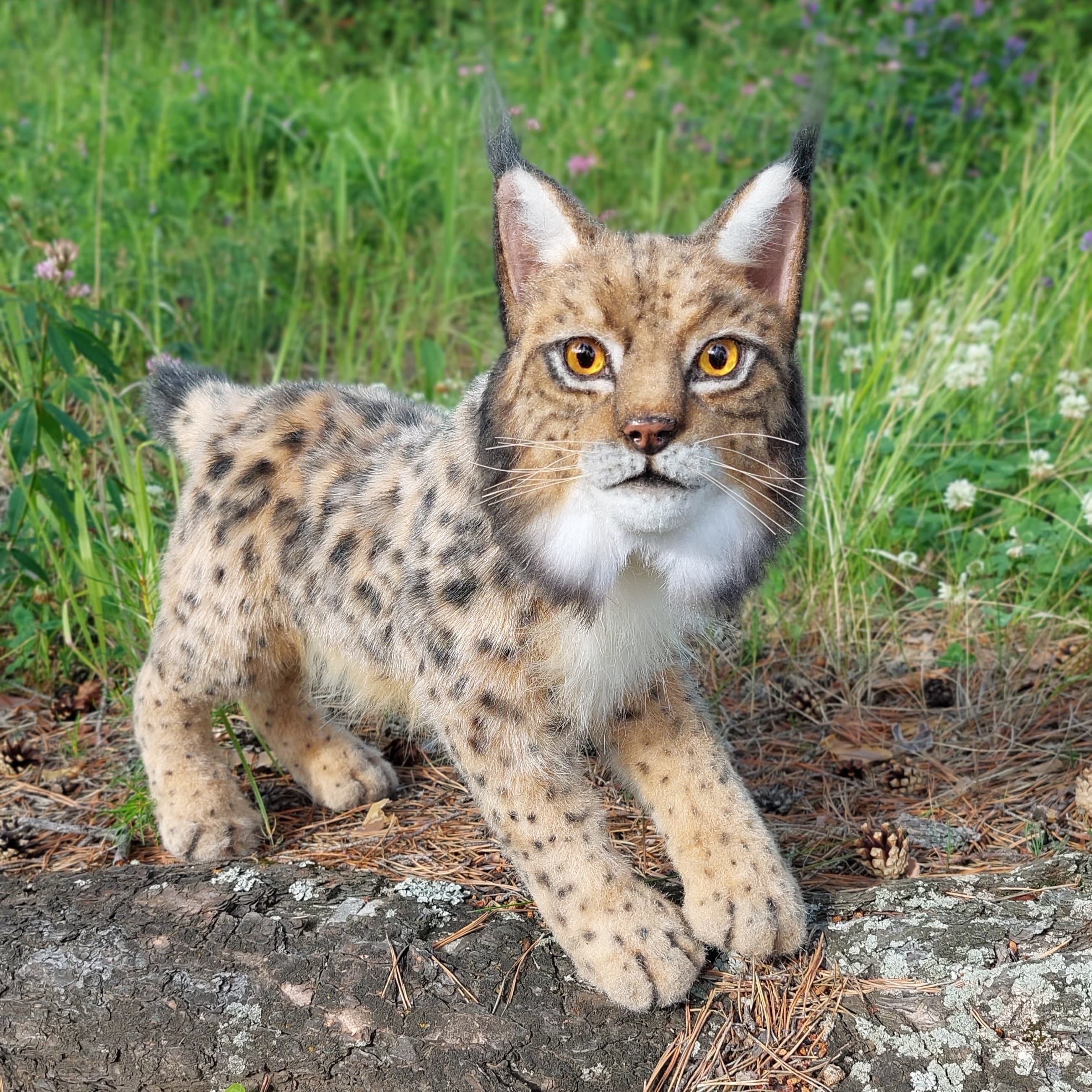 Lynx Realistic Plush Toy . Wild Cat . OOAK . Art Doll Animal . Stuffed ...