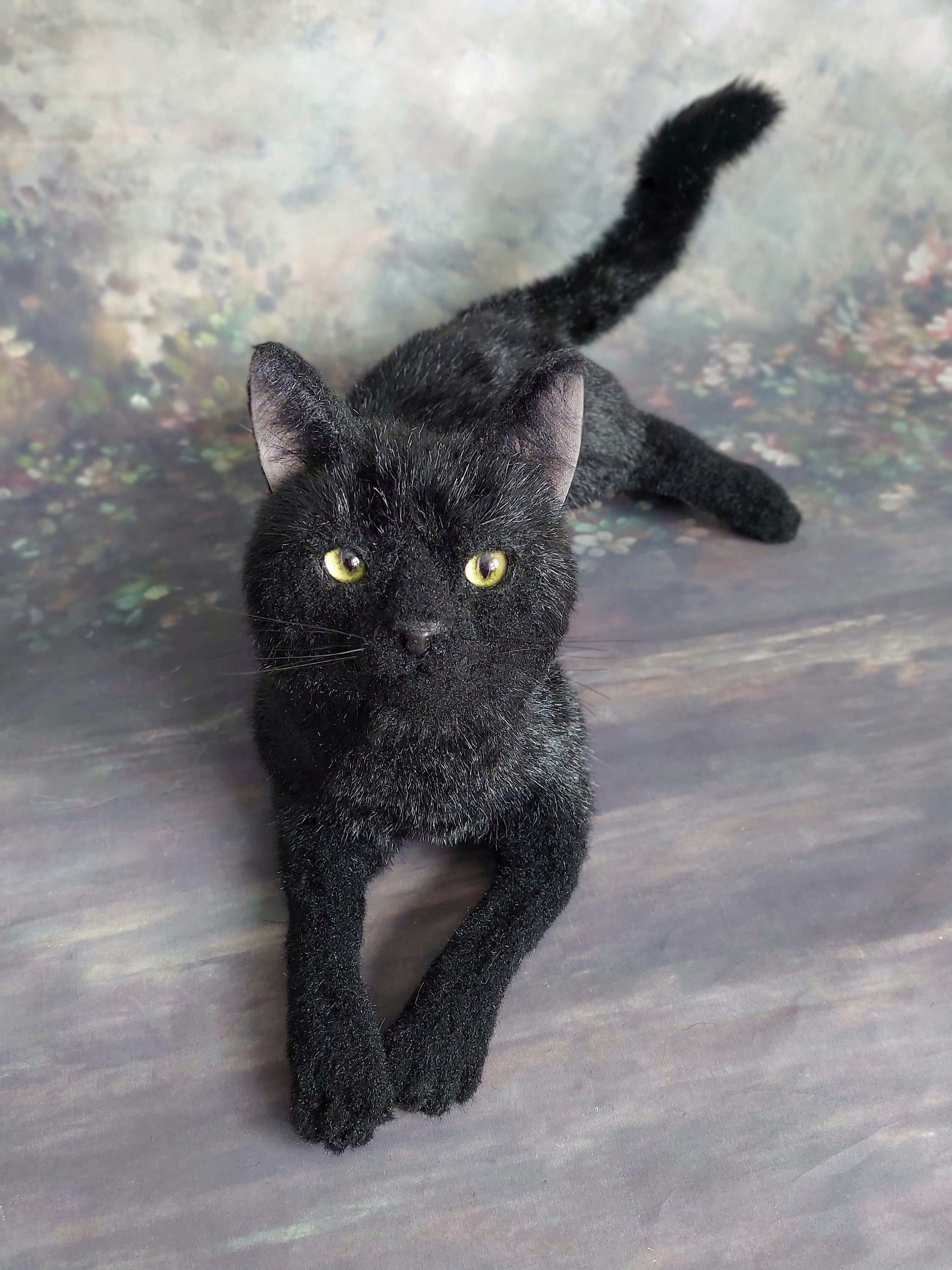 Realistic Toy Stuffed Animal Black Cat . Pet Portrait . Plush Stuffed ...
