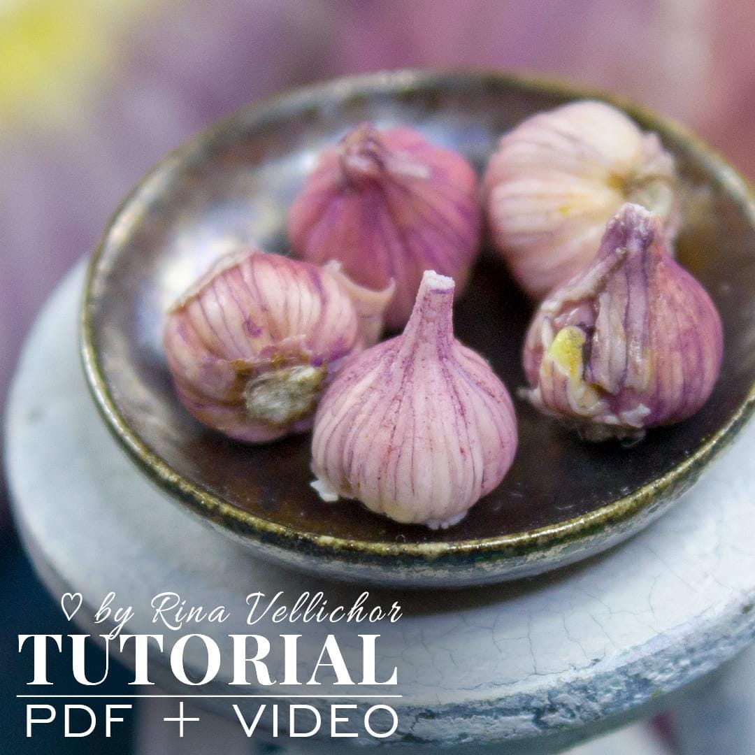 TUTORIAL Miniature Garlic With Polymer Clay for 1:12 Scale Dollhouse ...