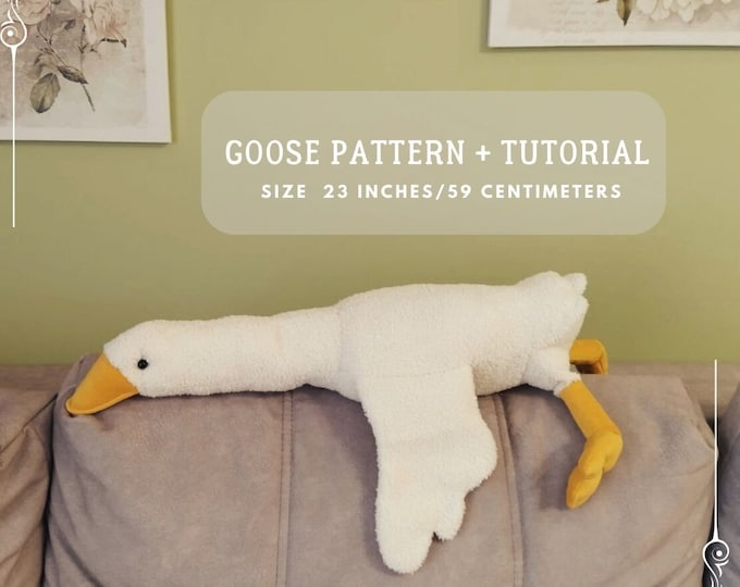 Sewing Pattern for Making a Plush Goose Toy to Hug, Goose Plush Sewing ...