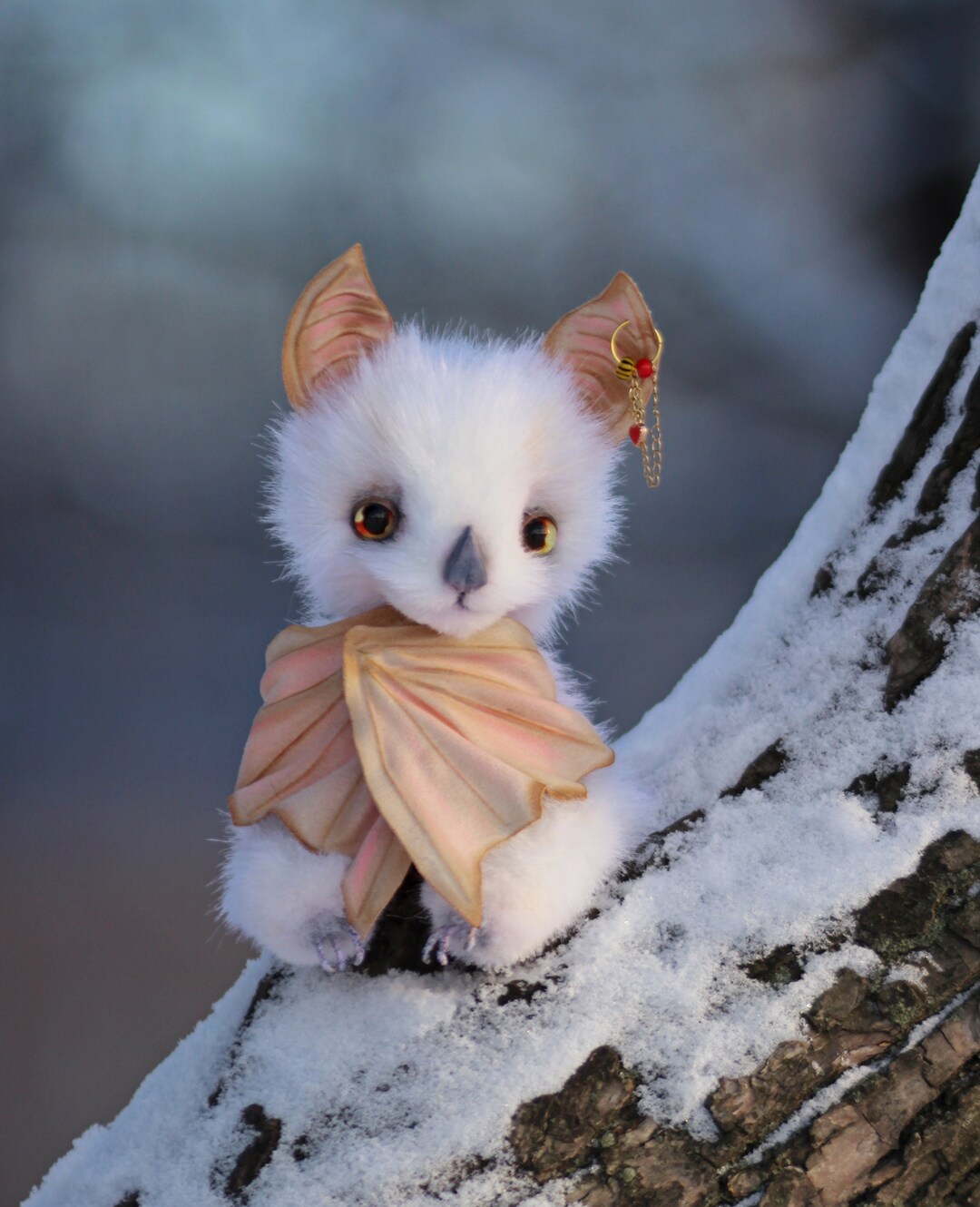 Bat Mia Fur Bat Black Bat Furry Doll Soft Doll Fur Doll Soft Toy Plush ...