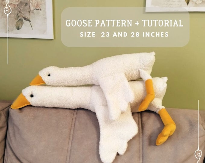 Sewing Pattern for Making a Plush Goose Toy to Hug, Goose Plush Sewing ...