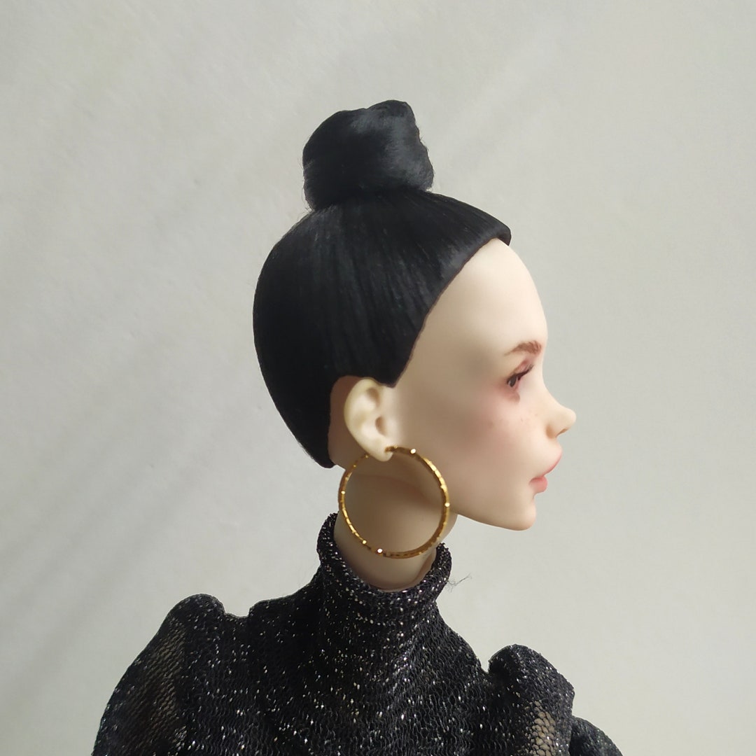 Black Bun Wig for Chimera, Kingdom and Other Bjd Dolls Hair - Etsy