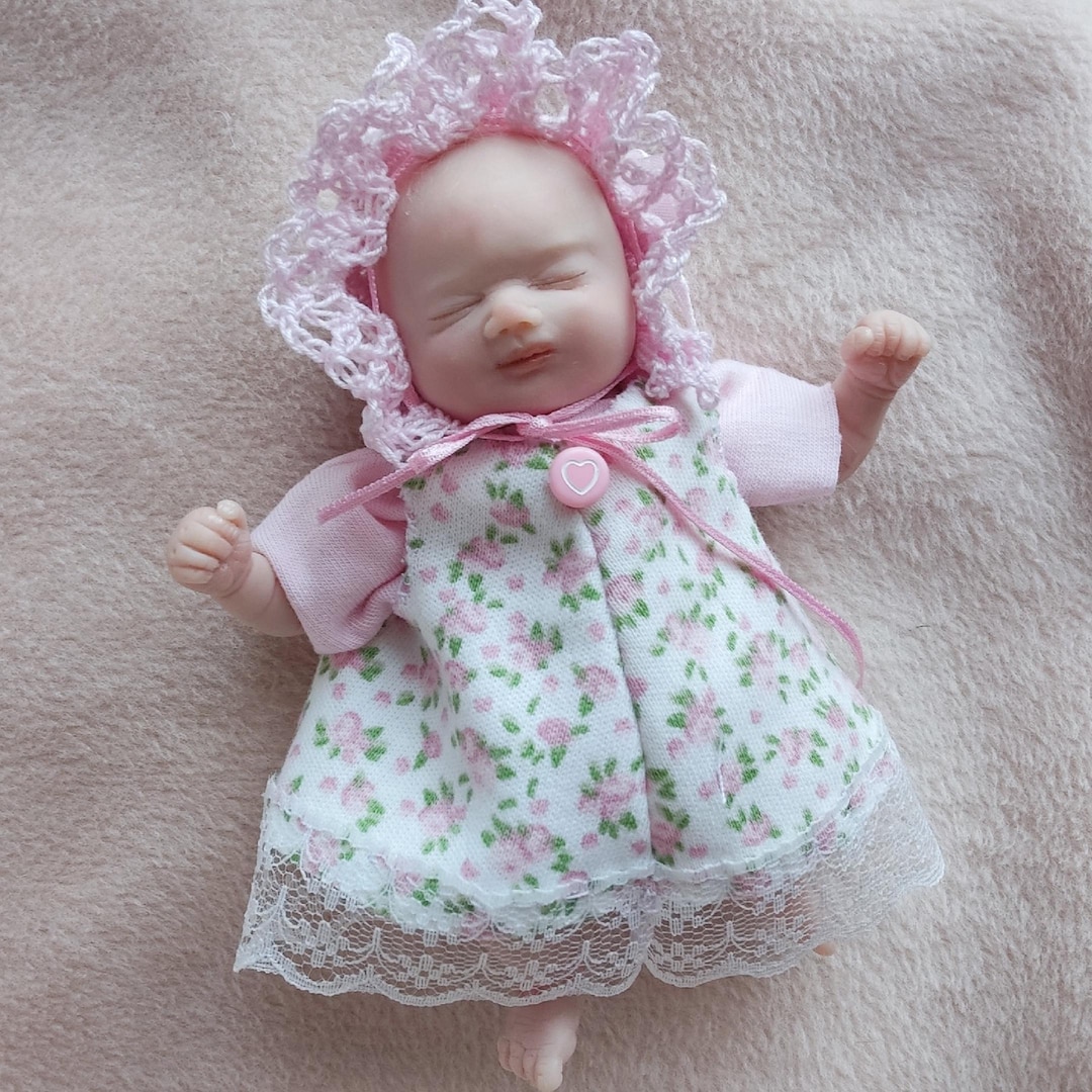 Mini Reborn Doll OOAK Polymer Clay Baby Realistic Baby Girl Art Doll 4 ...