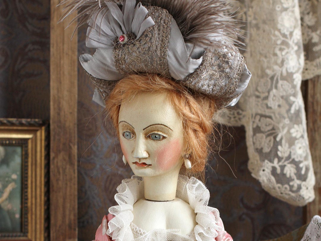 French Court Wooden Doll Antique Style Art Doll Rare Poseable Jointed ...