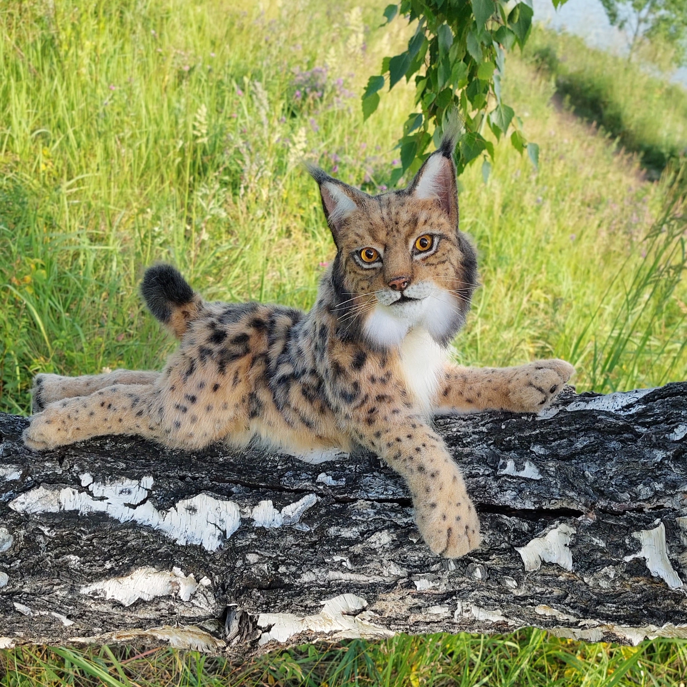 Lynx Realistic Plush Toy . Wild Cat . OOAK . Art Doll Animal . Stuffed ...