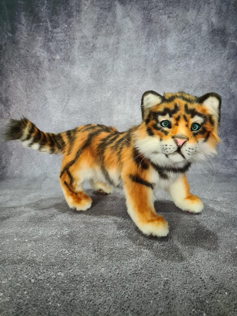 Realistic Tiger Soft Sculpture. Poseable Toy Tiger. Plush Tiger ...