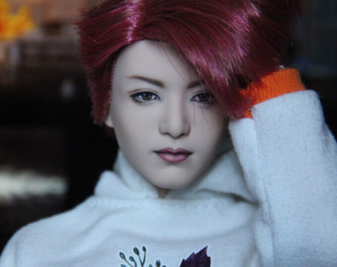 Custom Asian Ken Doll Head Red Hair Repaint for Idol Doll Body OOAK - Etsy