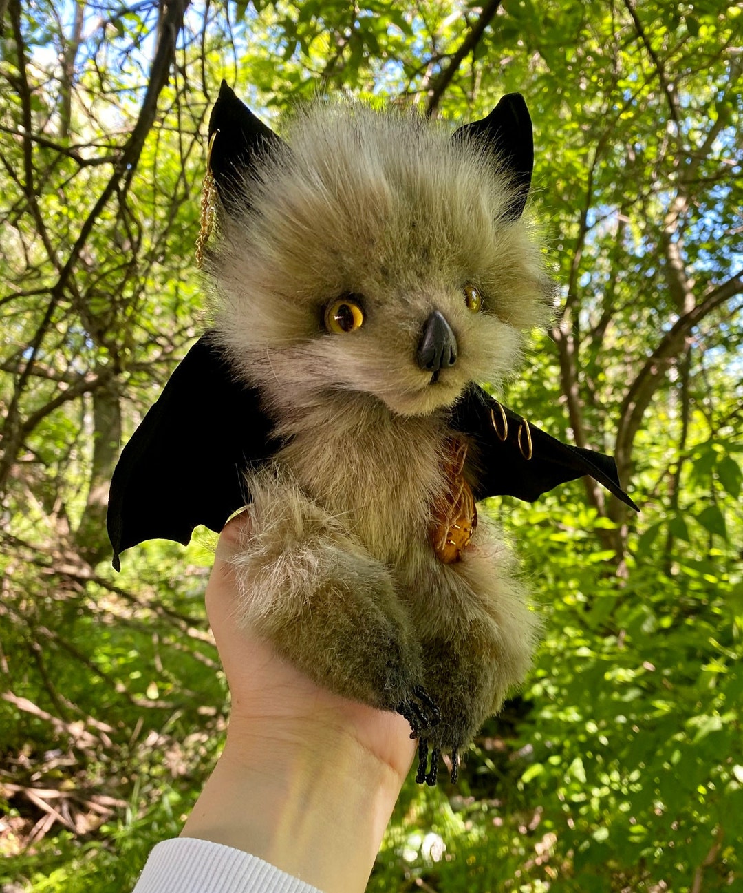 Bat Hobo Fur Bat Black Bat Furry Doll Soft Doll Fur Doll Soft Toy Plush ...