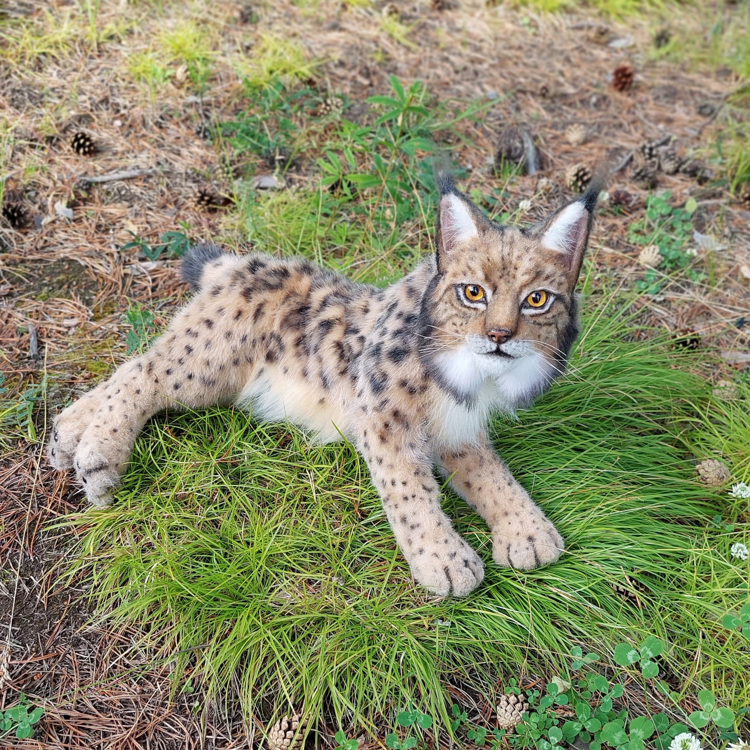 Lynx Realistic Plush Toy . Wild Cat . OOAK . Art Doll Animal . Stuffed ...