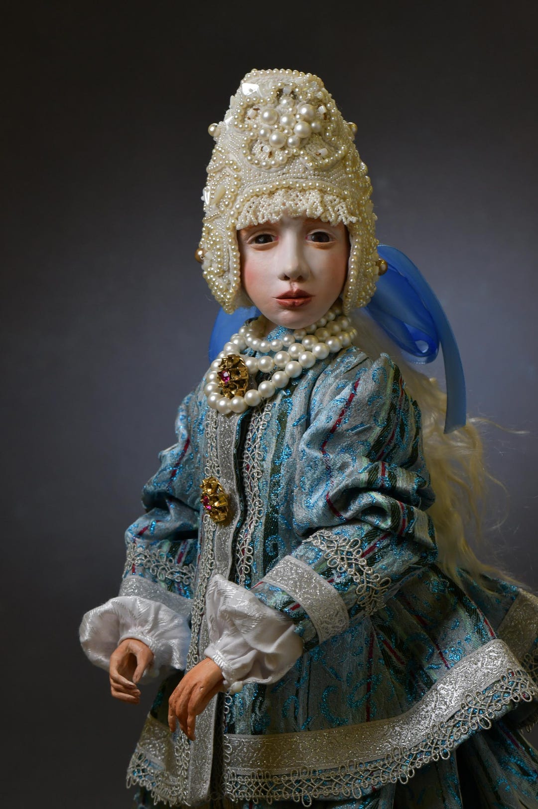 Elizabeth Collectible Doll With Vintage Velvet Outfit 18th Century ...