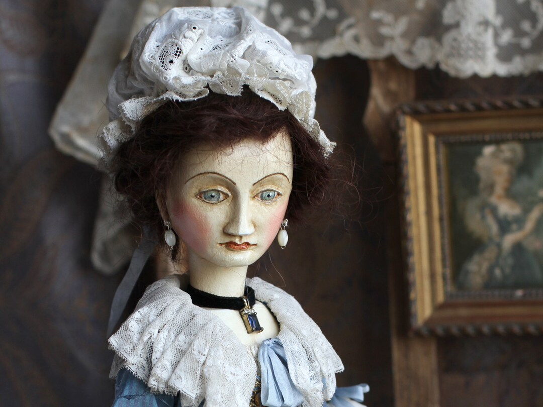 Art Wooden Antique Style Doll - French Court Jointed Replica Doll ...