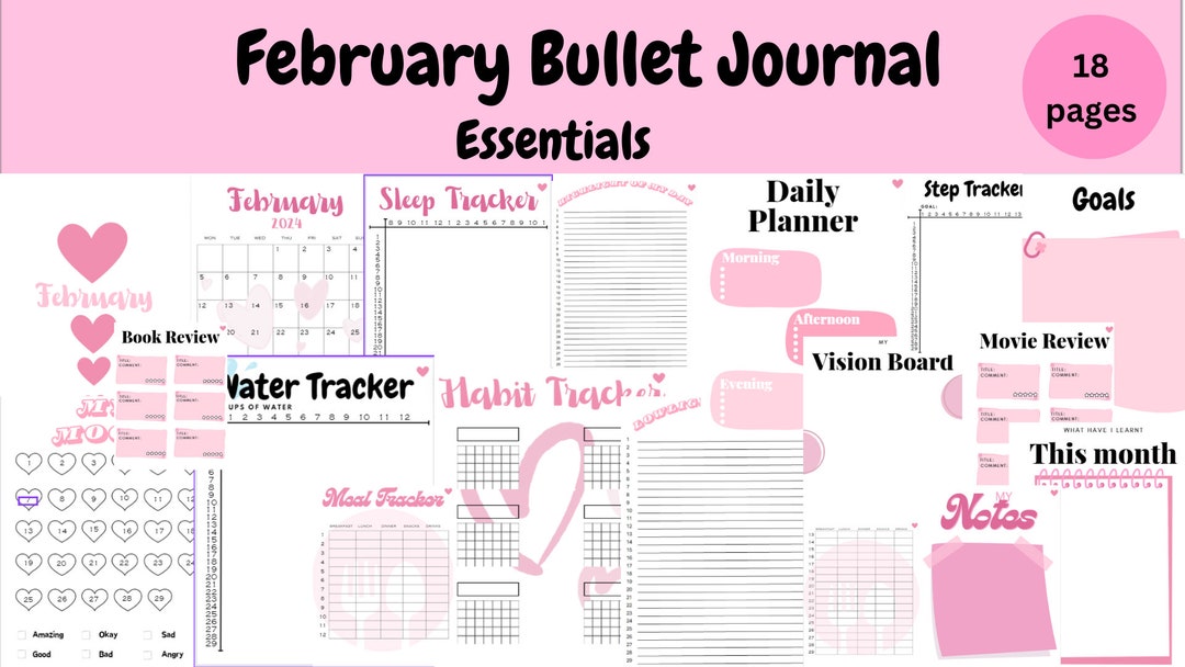 Bullet Journal February 2024 Digital - Etsy