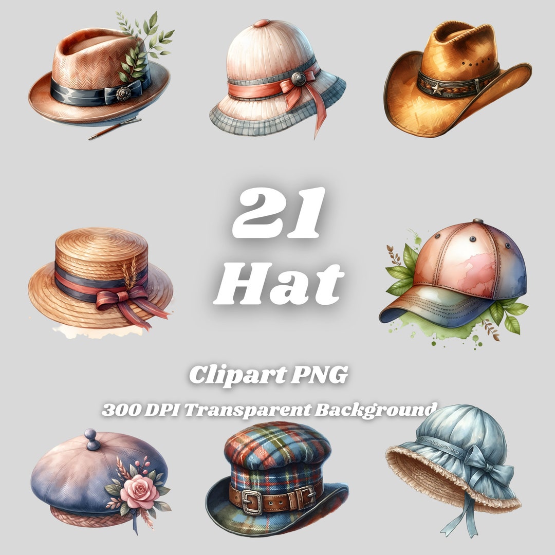 Hat PNG - 21 Hat Clipart - PNG Files, Transparent Background, 300 DPI ...
