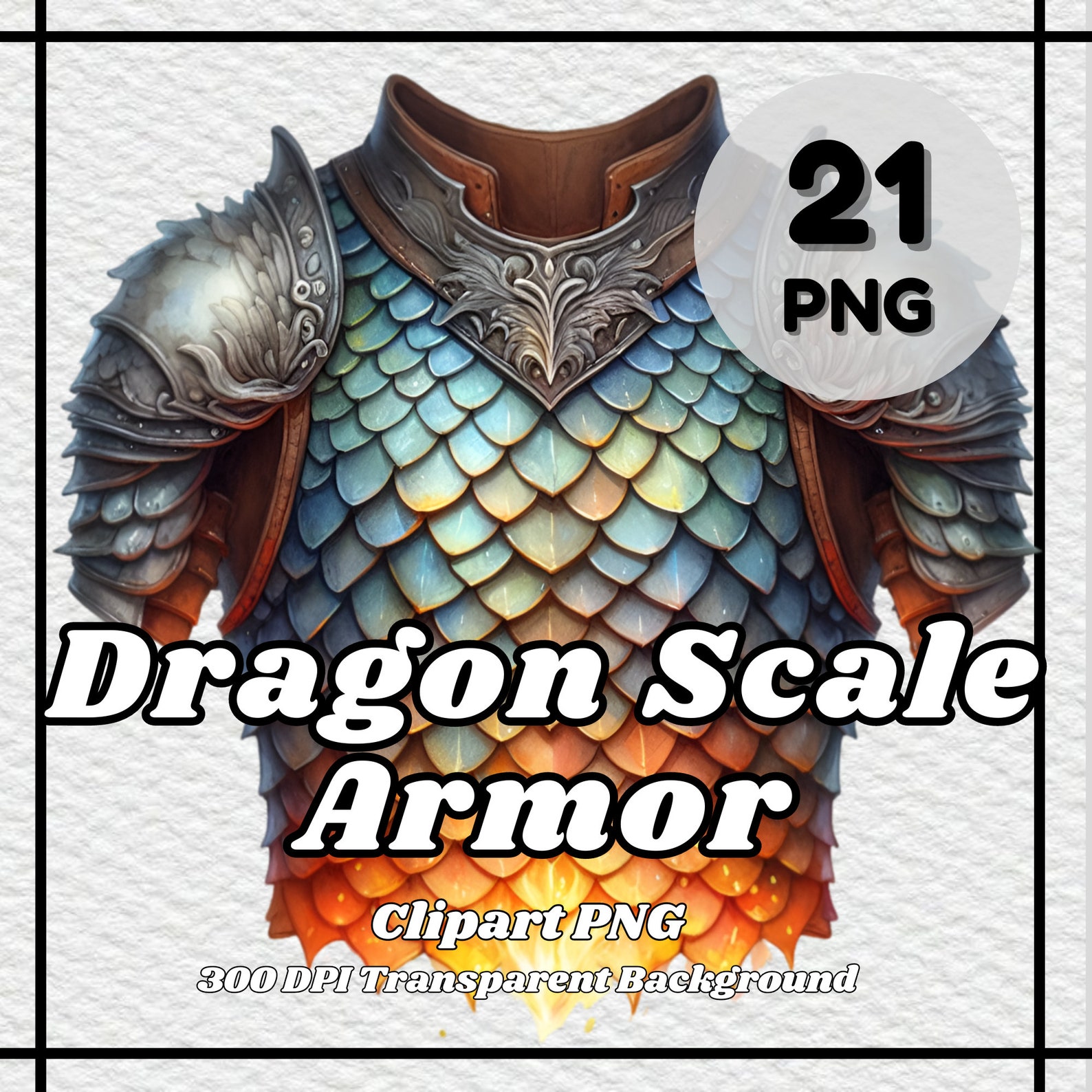 Dragon Scale Armor Clipart – 21 Pngs, Transparent Background (digital ...