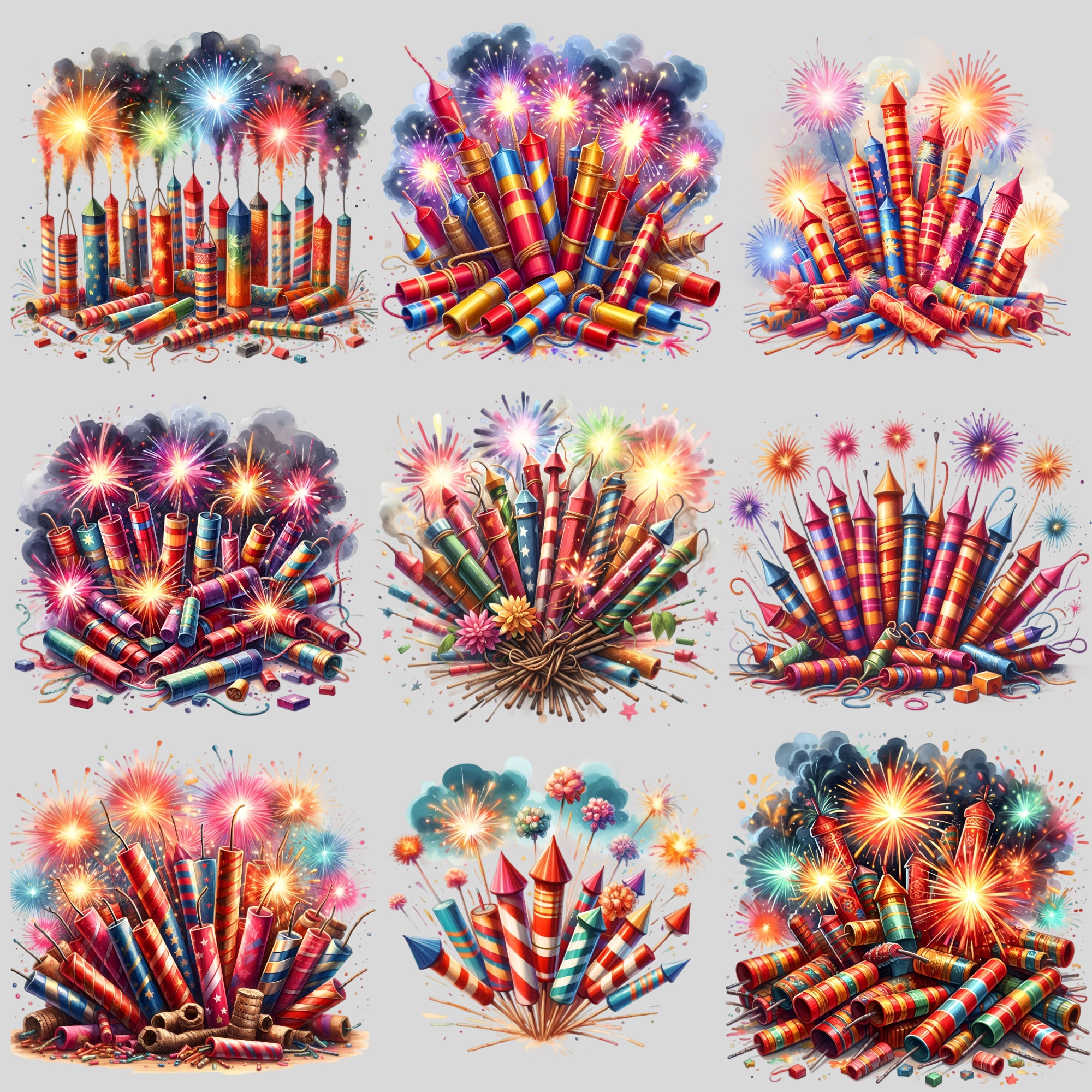 Firecracker Clipart – 21 PNG Fireworks Designs (digital Download) - Etsy
