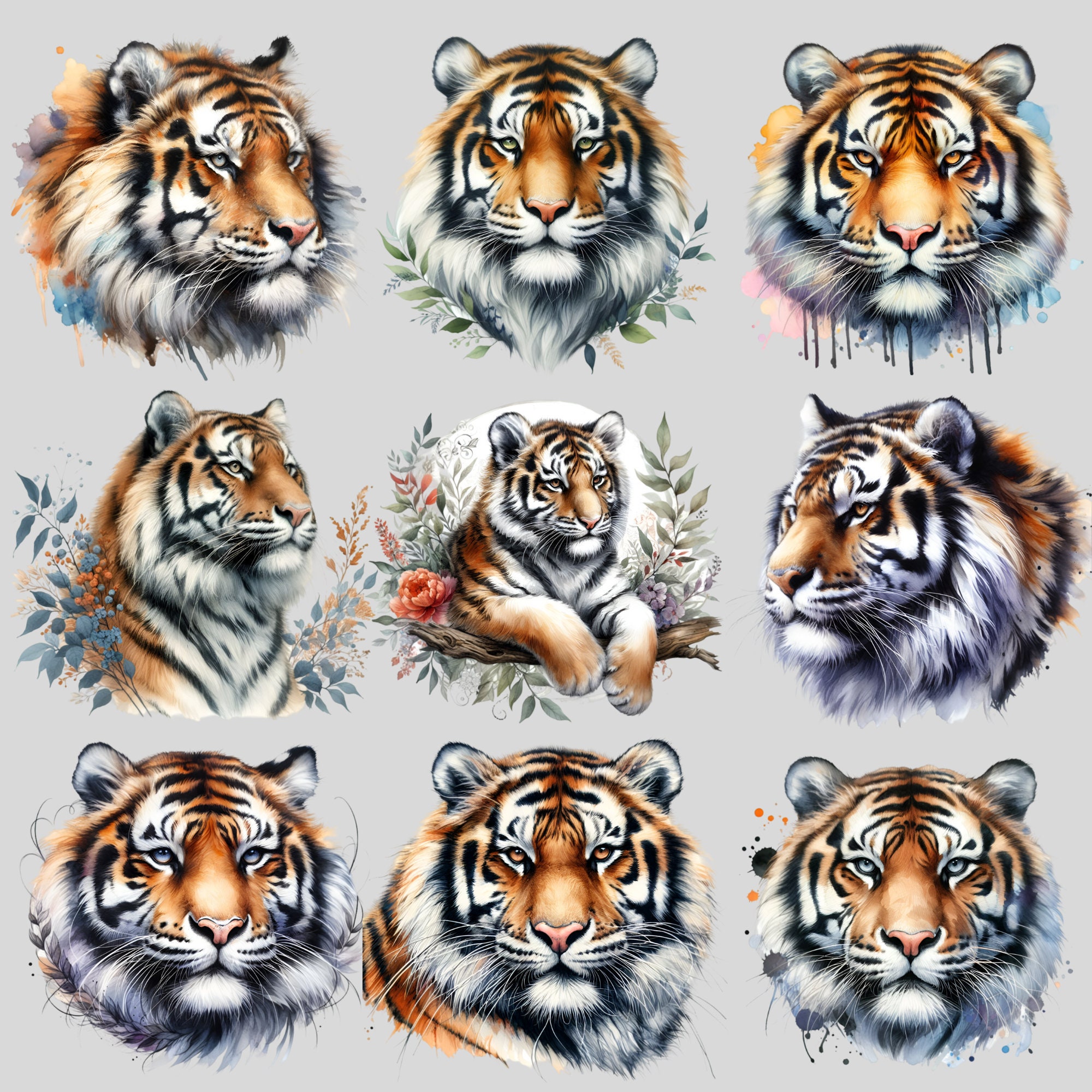Tiger PNG 21 Tiger Clipart PNG Files, Transparent Background, 300 DPI ...