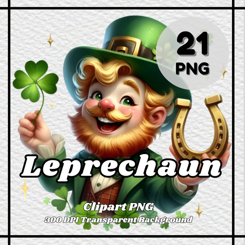 Leprechaun Clipart – 21 PNG Files, Transparent Background (digital ...