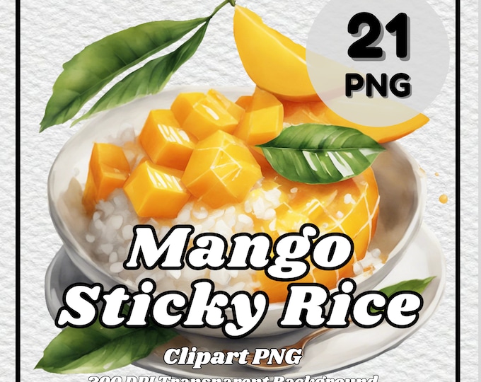 Mango Sticky Rice Sticker | Water-resistant, Laminated, Vinyl Die-cut ...