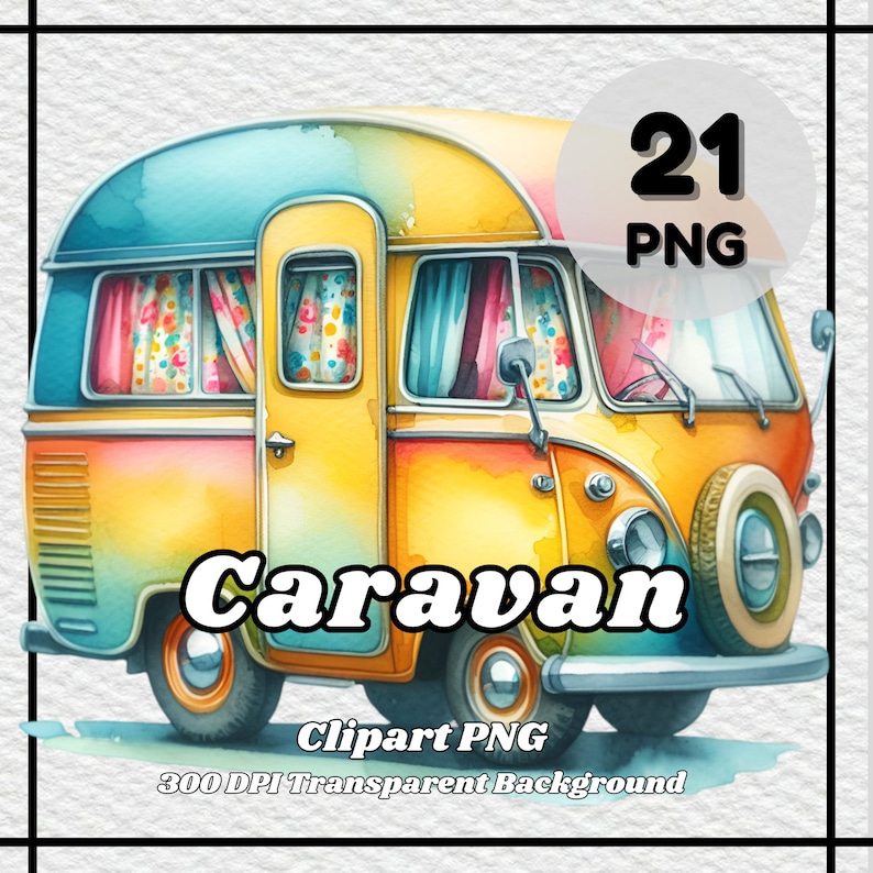 Caravan Clipart – 21 PNG Files, Transparent Background (digital ...