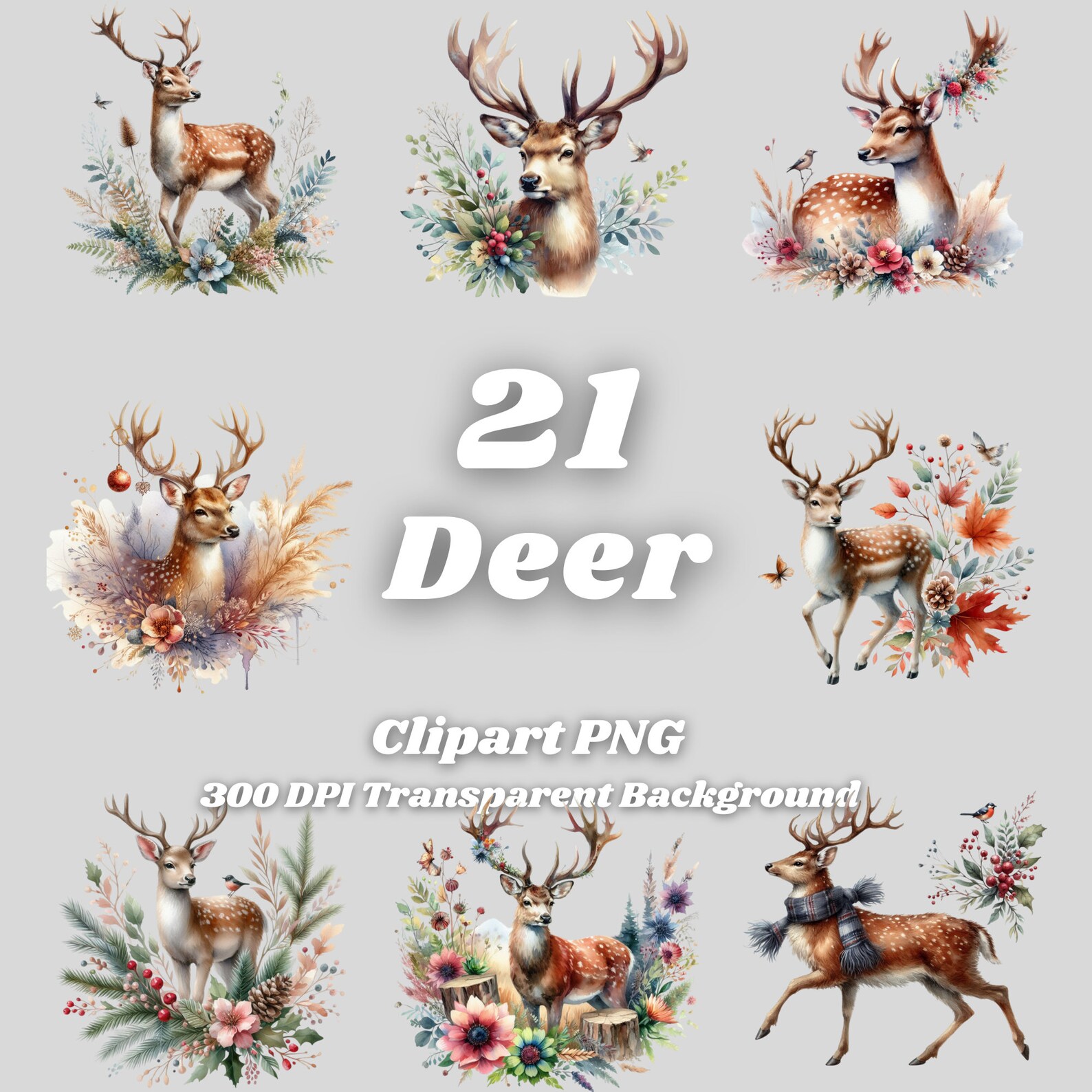 Deer PNG 21 Deer Clipart PNG Files, Transparent Background, 300 DPI ...