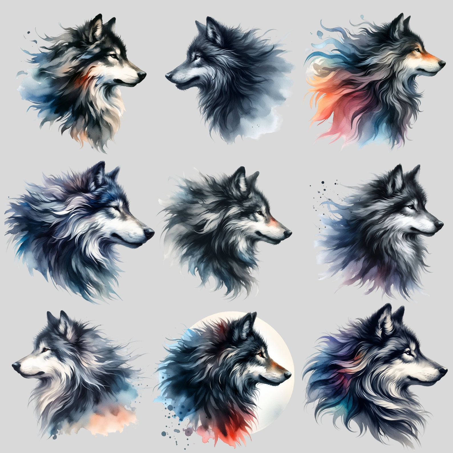 Wolf PNG - 21 Wolf Clipart - PNG Files, Transparent Background, 300 DPI ...