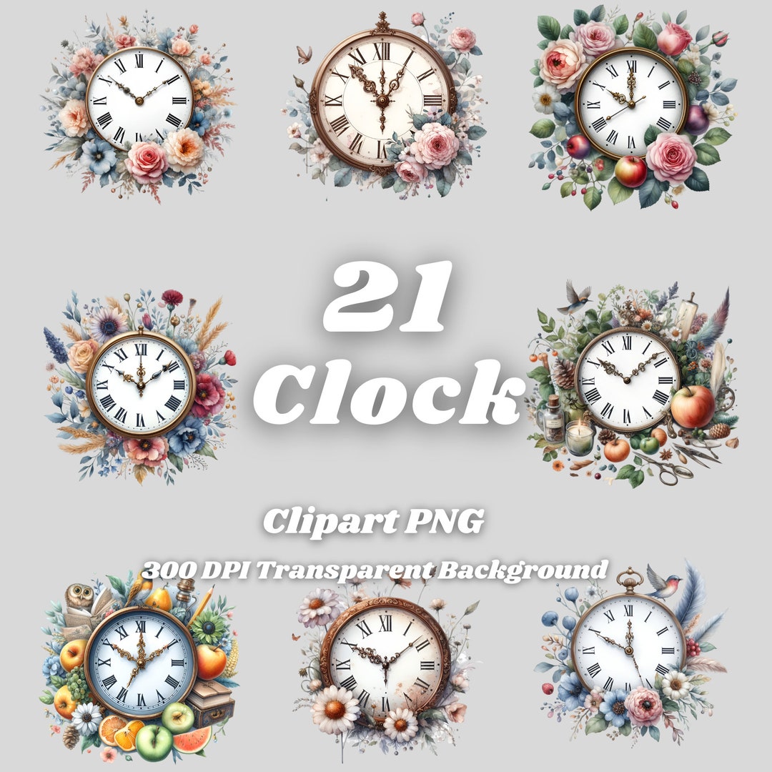 Clock PNG - 21 Clock Clipart - PNG Files, Transparent Background, 300 ...