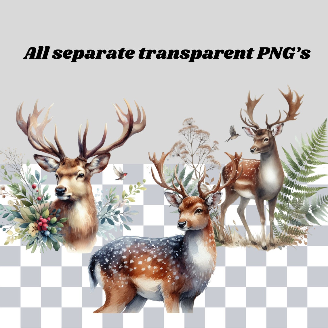 Deer PNG - 21 Deer Clipart - PNG Files, Transparent Background, 300 DPI ...