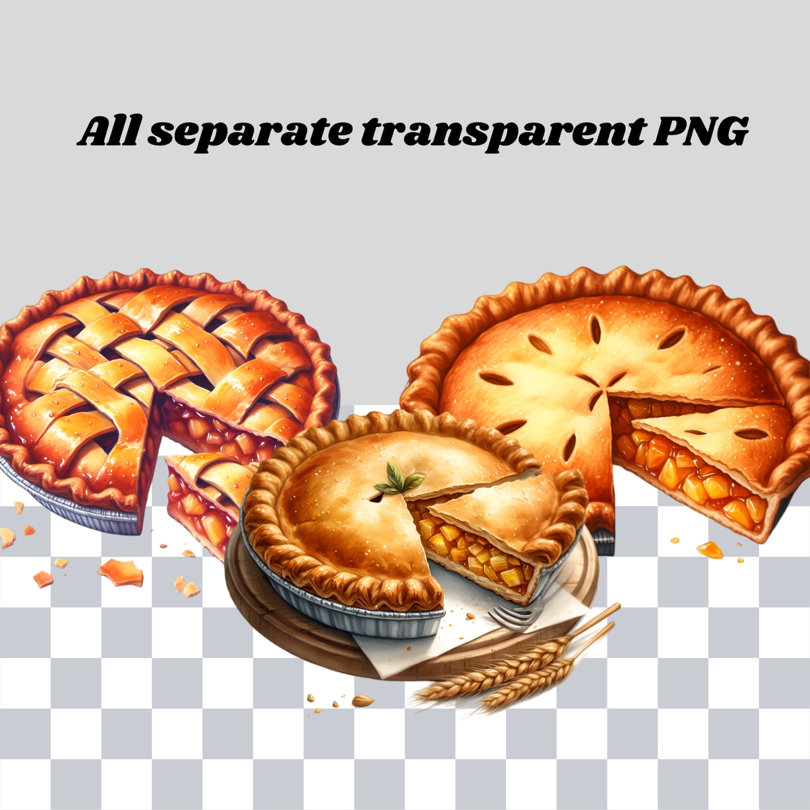 Pie PNG - 21 Pie Clipart - PNG Files, Transparent Background, 300 DPI ...