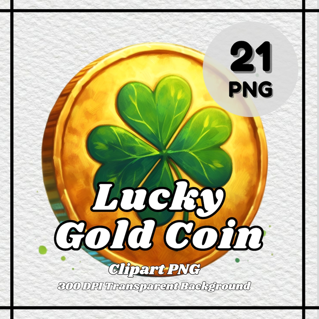Lucky Gold Coin Clipart – St. Patrick's Day PNG Graphics (digital ...