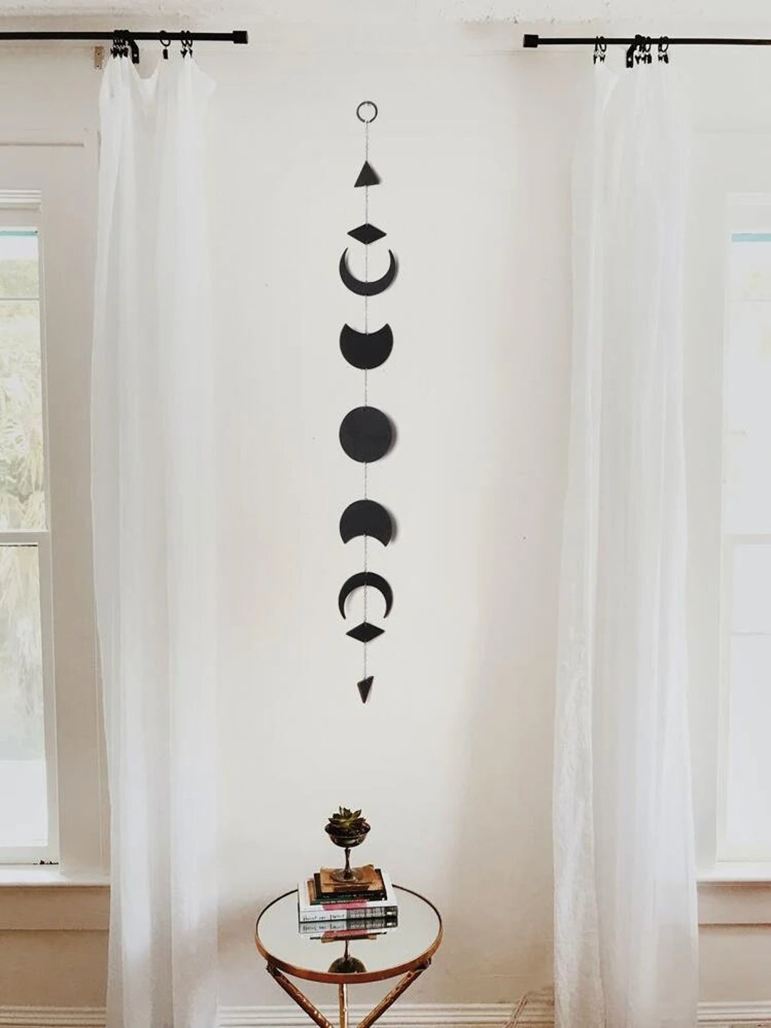 Moon Phase Wall Hanging,moon Phases Wall Art Moon Garland With Metal ...