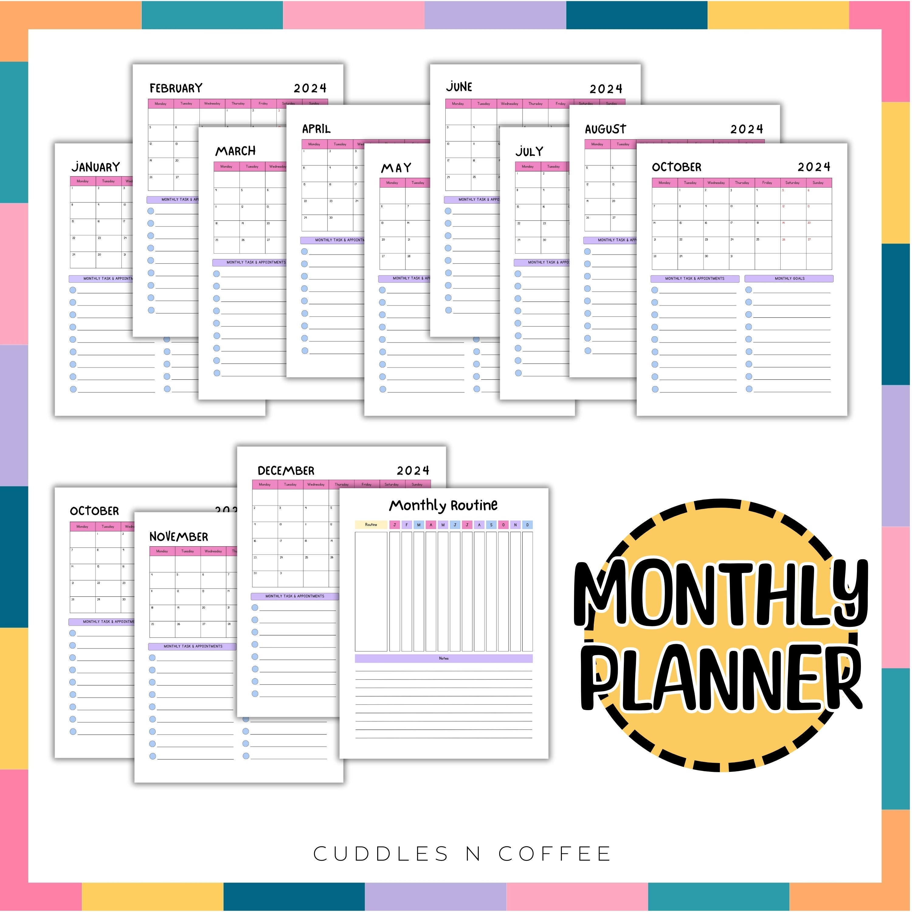 2024 ADHD Planner for Kids Digital and Printable Cleaning Schedule ...