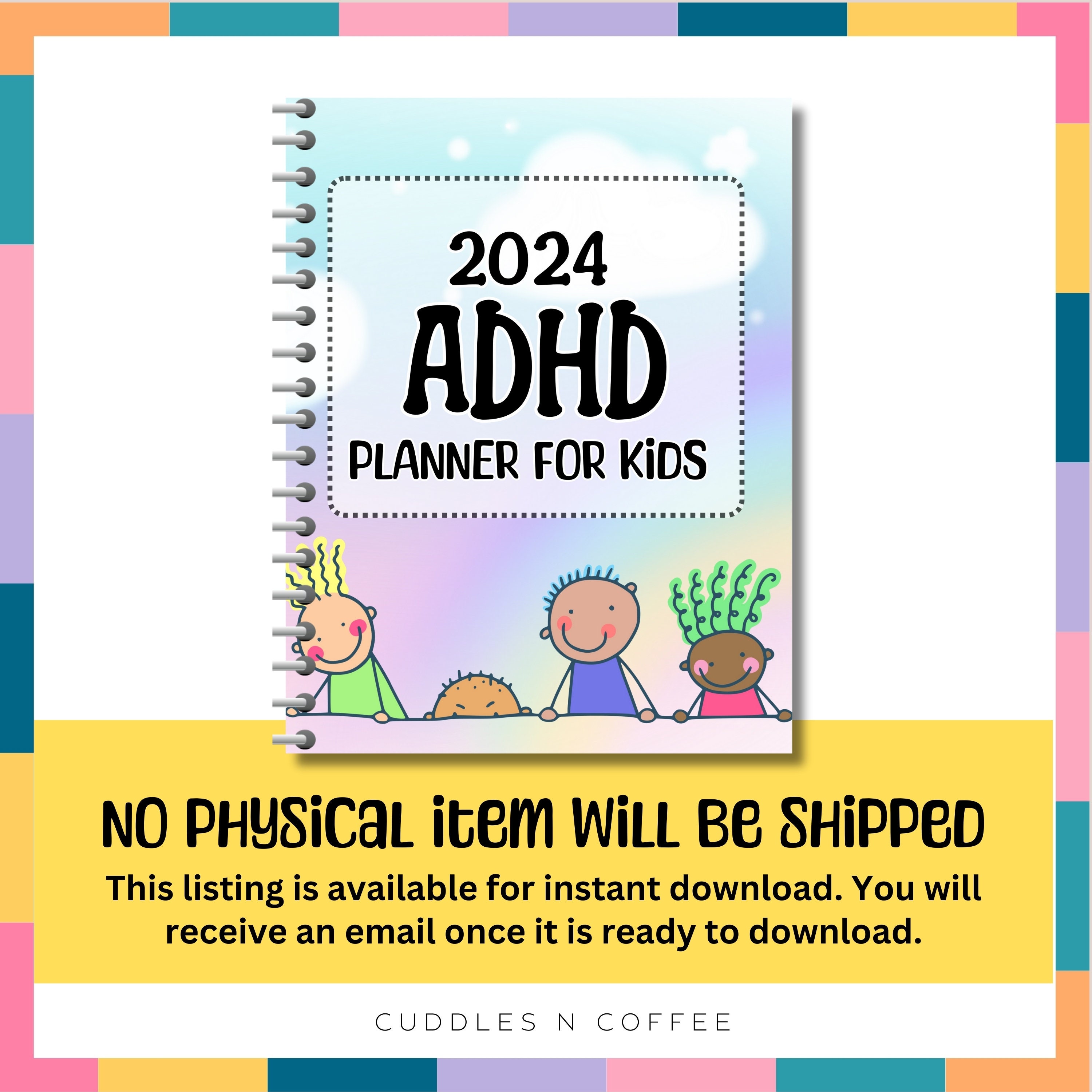 2024 ADHD Planner for Kids Digital and Printable Cleaning Schedule ...