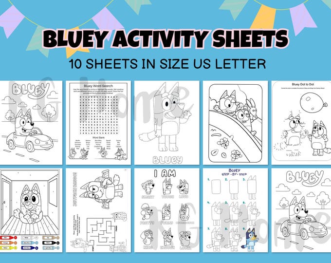 Bluey Activity Book. Printable Preschool & Toddler Learning Binder ...