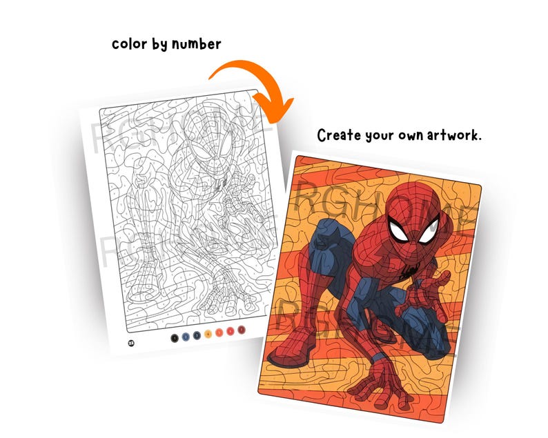 Spiderman Color by Number for Everyone, Cartoon Printable Sheets ...