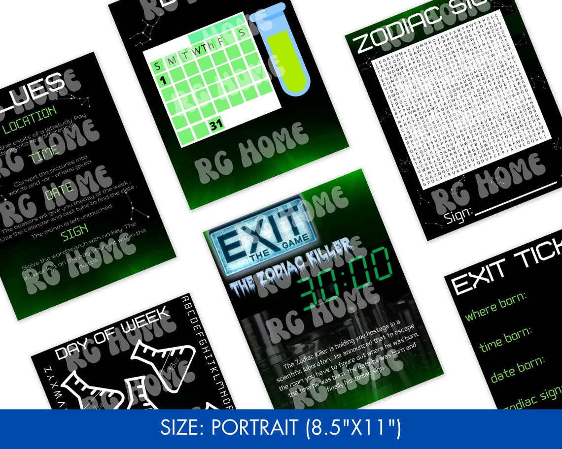 Zodiac Killer Escape Room Printable Game for Teens & Tweens, DIY ...