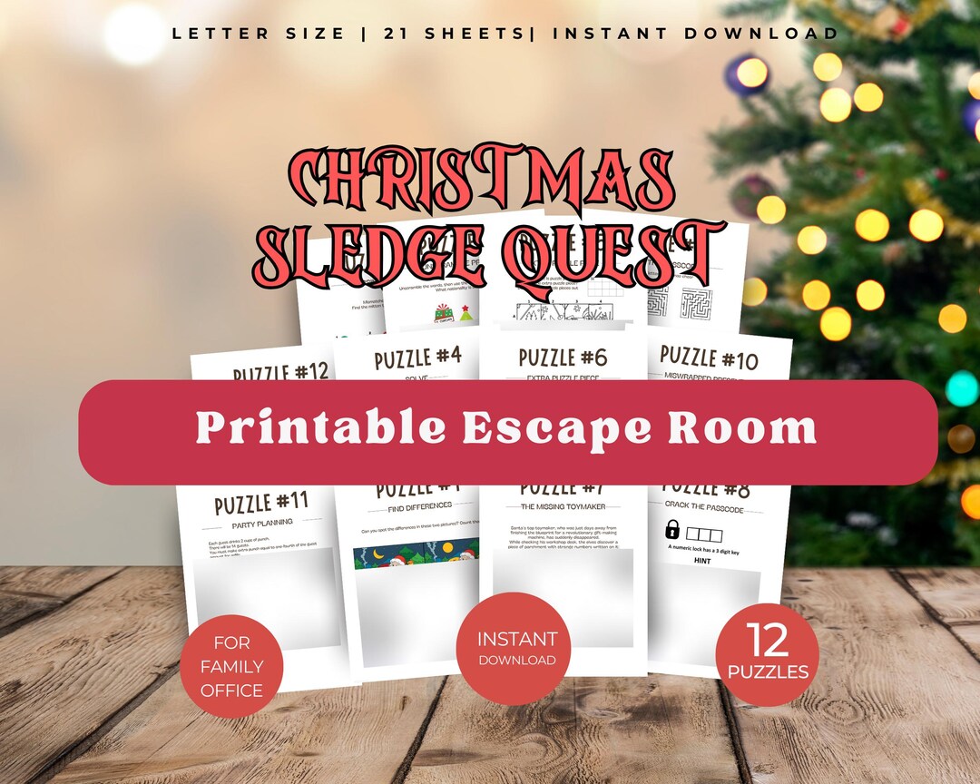 Christmas Escape Room Printable DIY Team Building Office Activity for ...