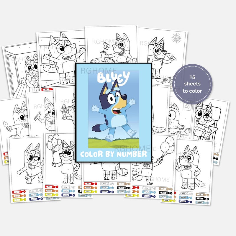 Coloring Bluey Kit - Etsy