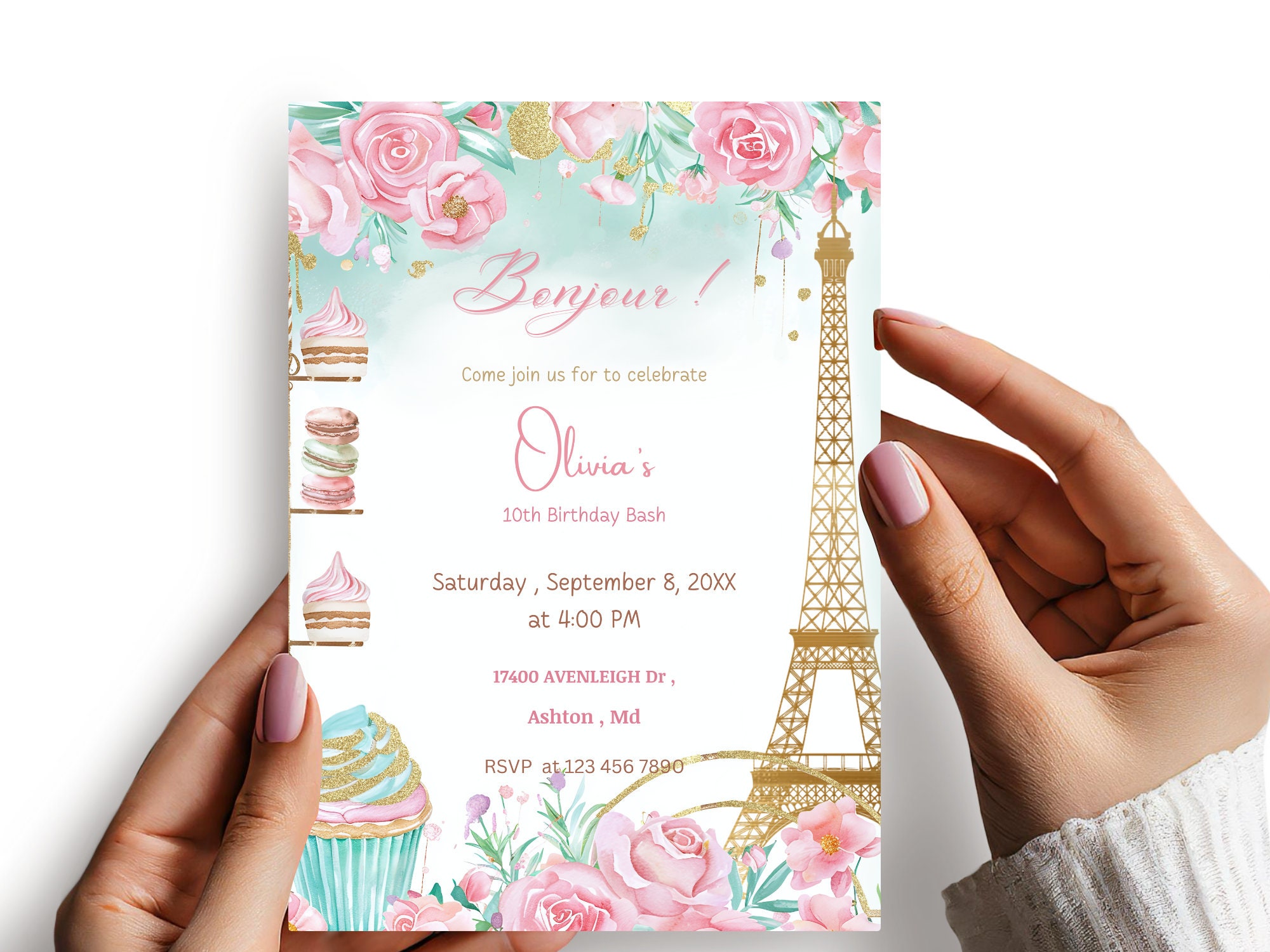 Paris Themed Birthday Invitation, Parisian Invitation, Editable French ...