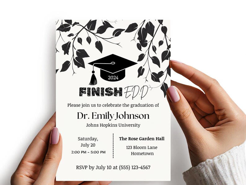 Ed.d Graduation Invitation , Doctorate Graduation Invitation, Graduate ...