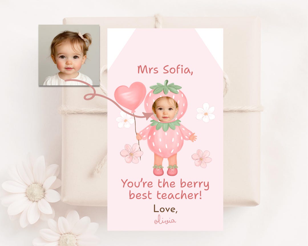 Berry Best Teacher Gift Tag, Teacher Appreciation Tag Berry, Editable ...