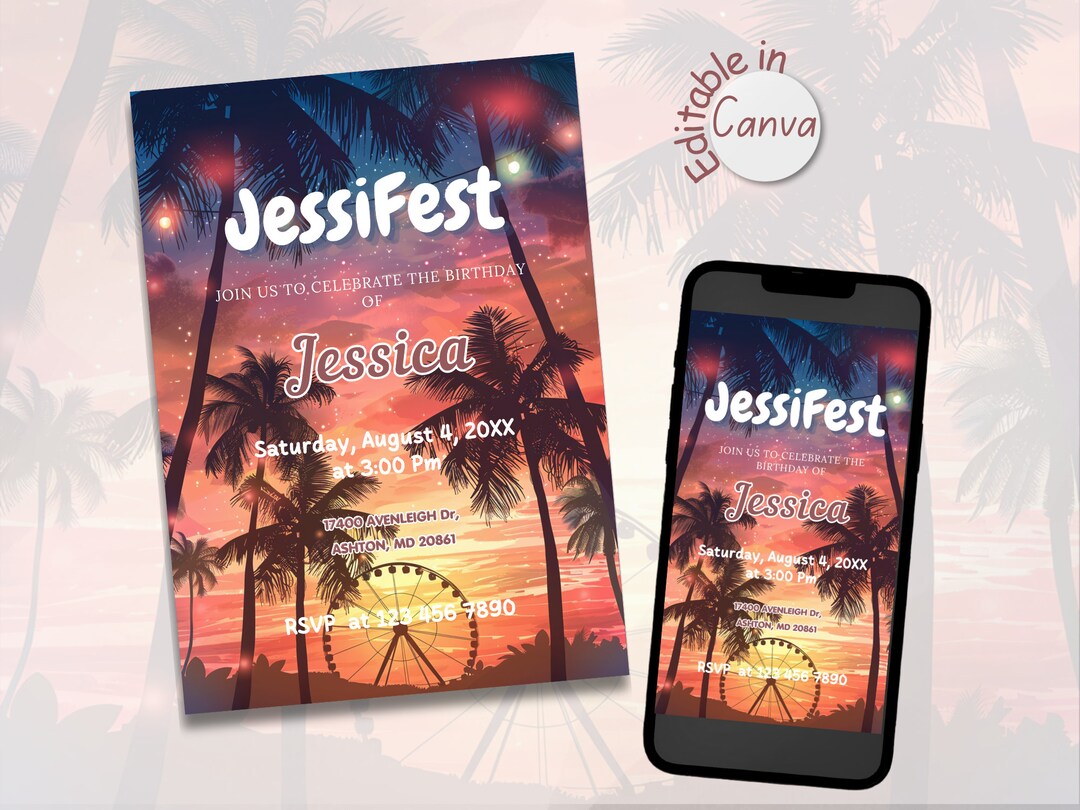 Partyfest Birthday Invitation, Musical Festival Birthday Invitation ...