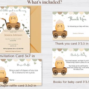 A Little Spud is on the Way Baby Shower Bundle: Potato Theme Invitation ...