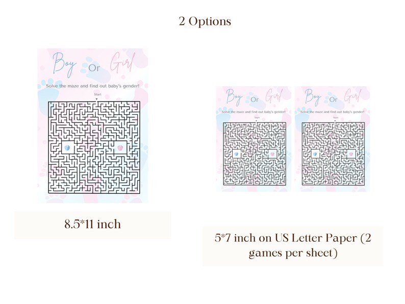 Gender Reveal Maze Game : Boy or Girl Printable Activity, Baby Shower ...