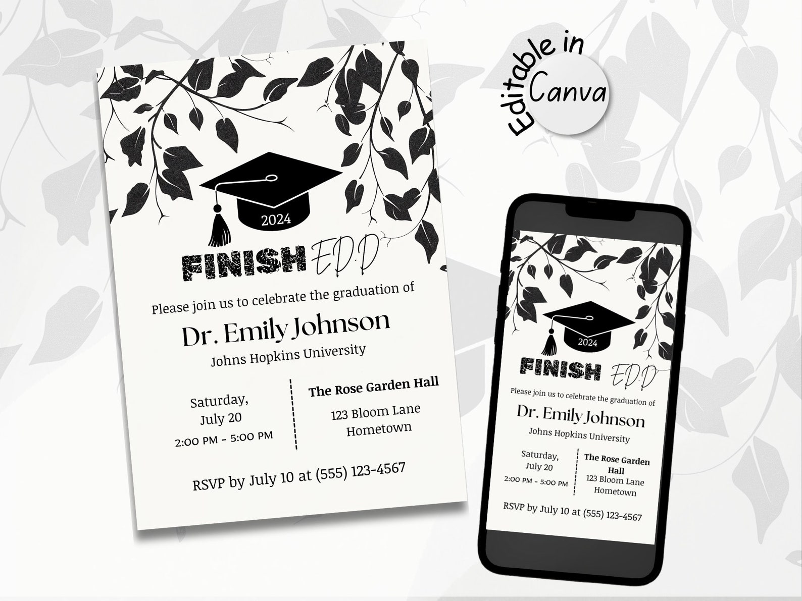 Ed.d Graduation Invitation , Doctorate Graduation Invitation, Graduate ...