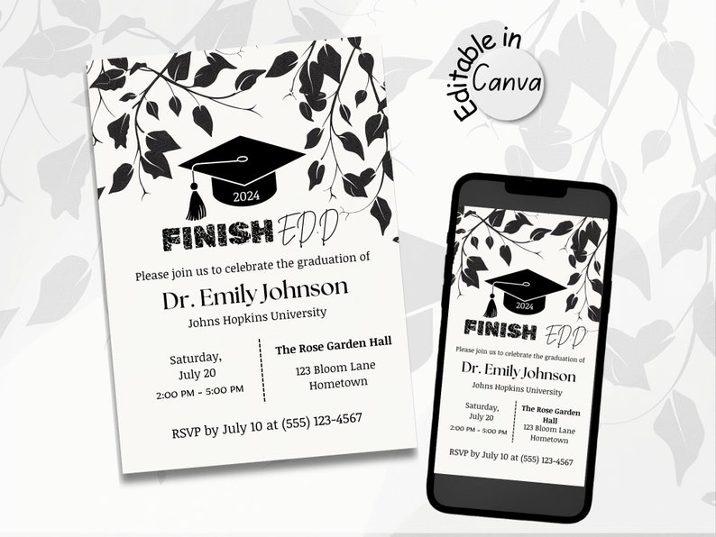 Ed.d Graduation Invitation , Doctorate Graduation Invitation, Graduate ...