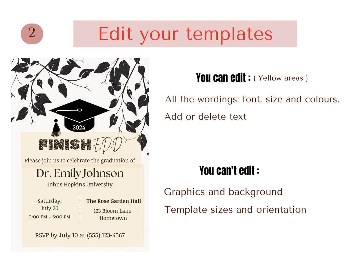 Ed.d Graduation Invitation , Doctorate Graduation Invitation, Graduate ...