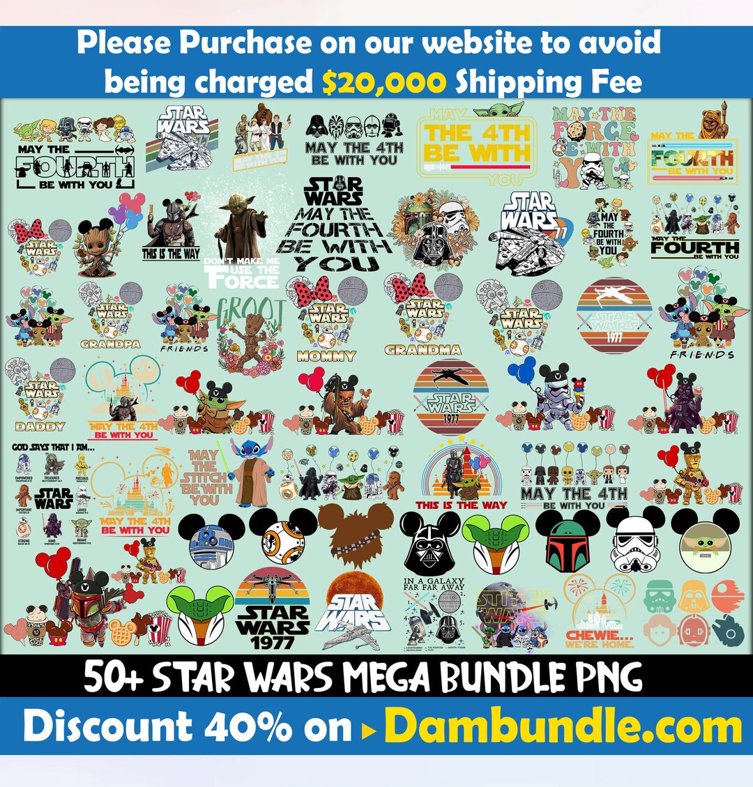 Sale Star Wars PNG Cliparts Bundle, Star Wars Sublimation Images, Star ...