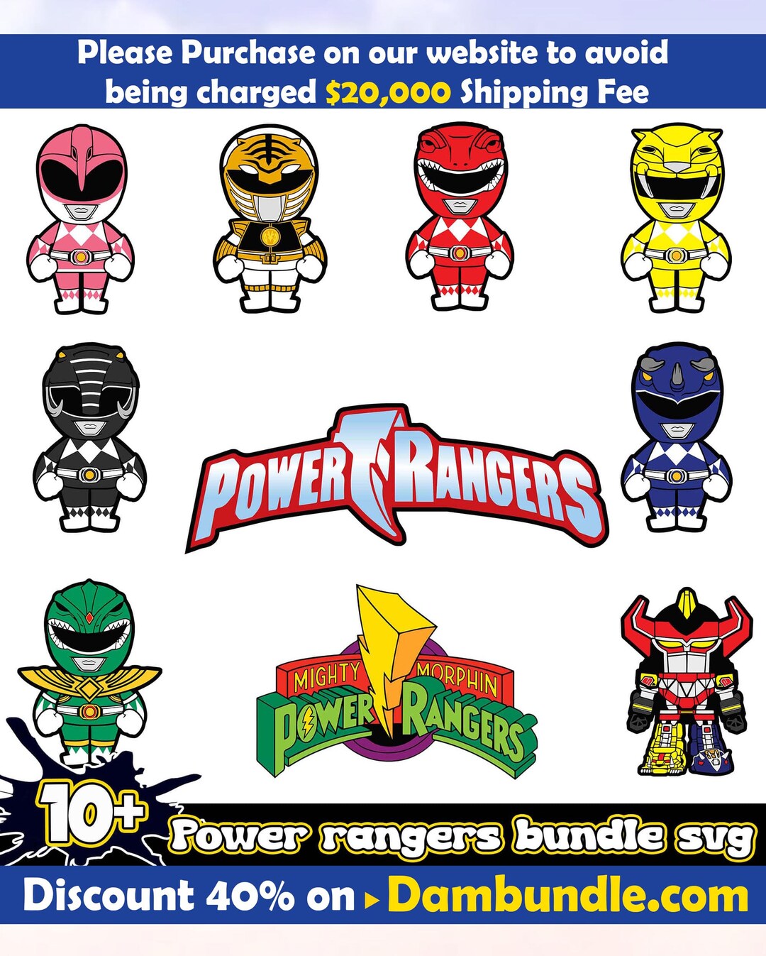 Power Rangers Chibi Bundle, Power Ranger Clipart, Fanart, Powerranger ...