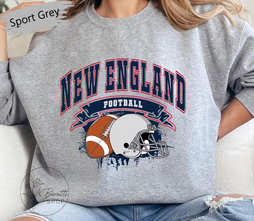 Vintage Style New England Football Sweatshirt, Trendy New England Fan ...
